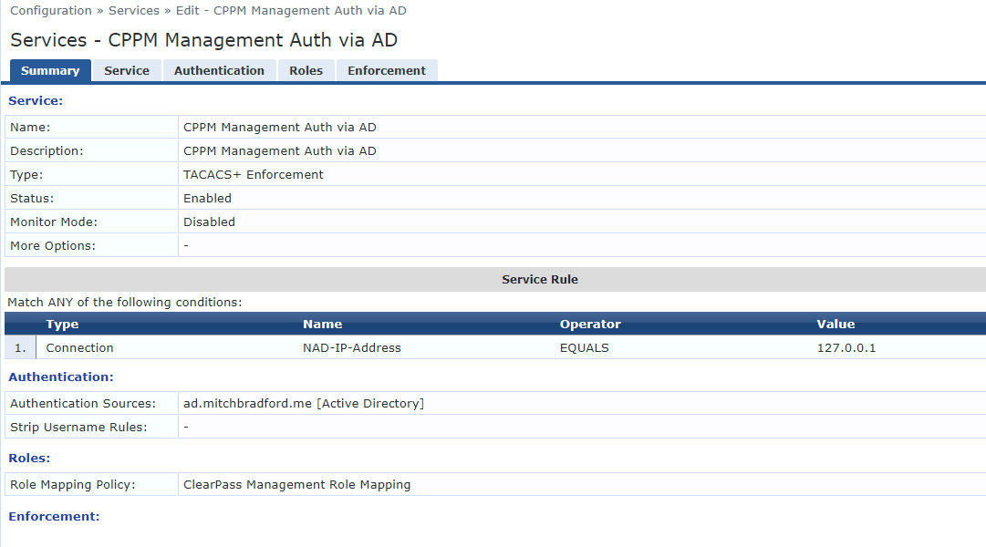 ClearPass – Authenticate Management via AD – Musings of a Wireless Engineer